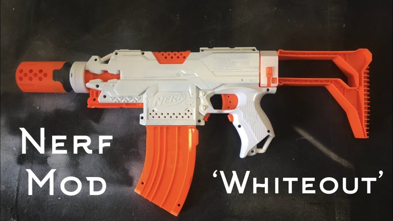 Custom Nerf Stryfe- ‘Whiteout’ | TSP Guns - YouTube
