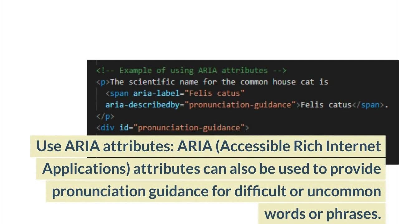 How to implement WCAG 2.1 Success Criterion 3.1.6 Pronunciation in code with examples - YouTube