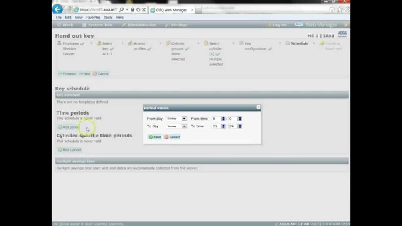 ASSA CLIQ Web Manager - Hand Out User key with Local Programming Device ...