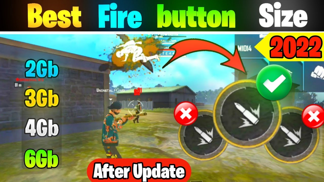 Best Fire Button Size And Position Free Fire 🔥| Best Fire Button Size ...