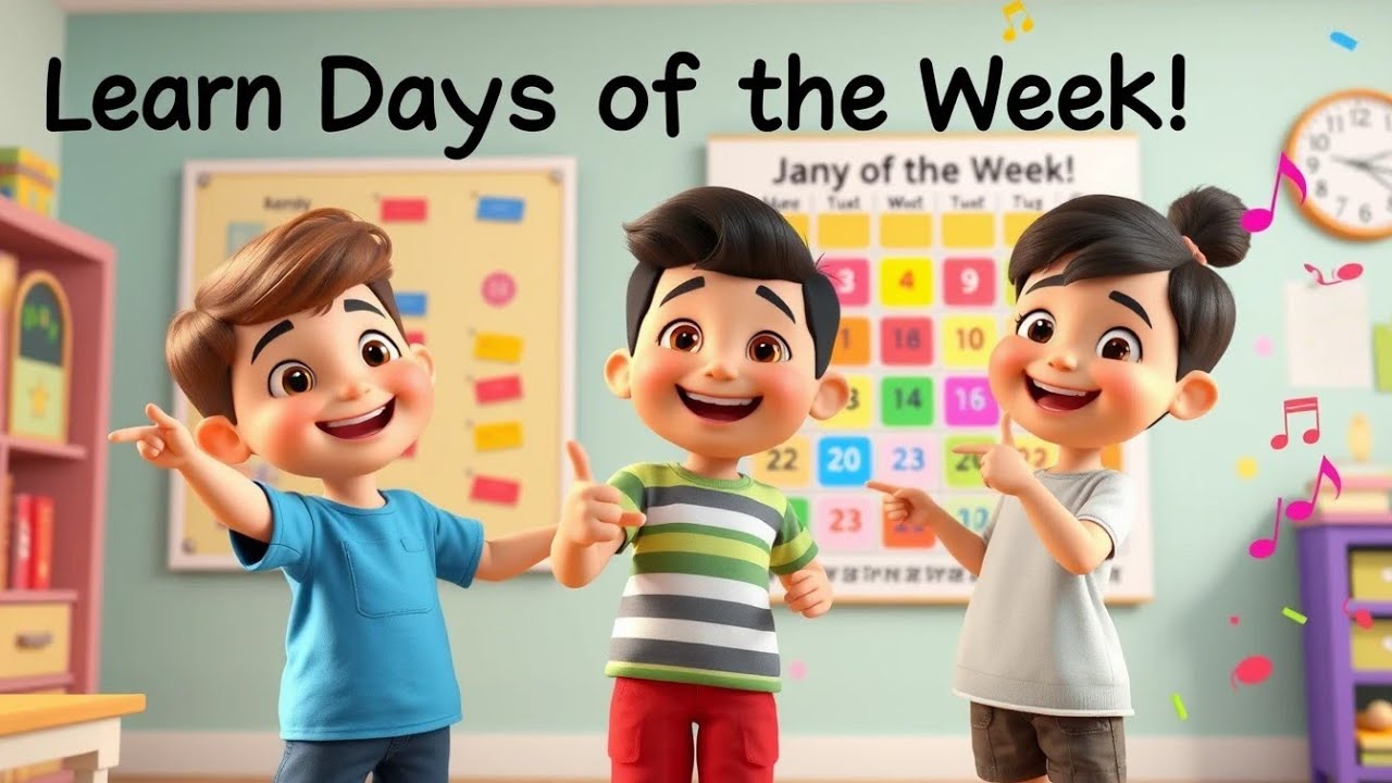 "Days of the Week Song for Kids | Learn with Fun Actions & Sing-along ...
