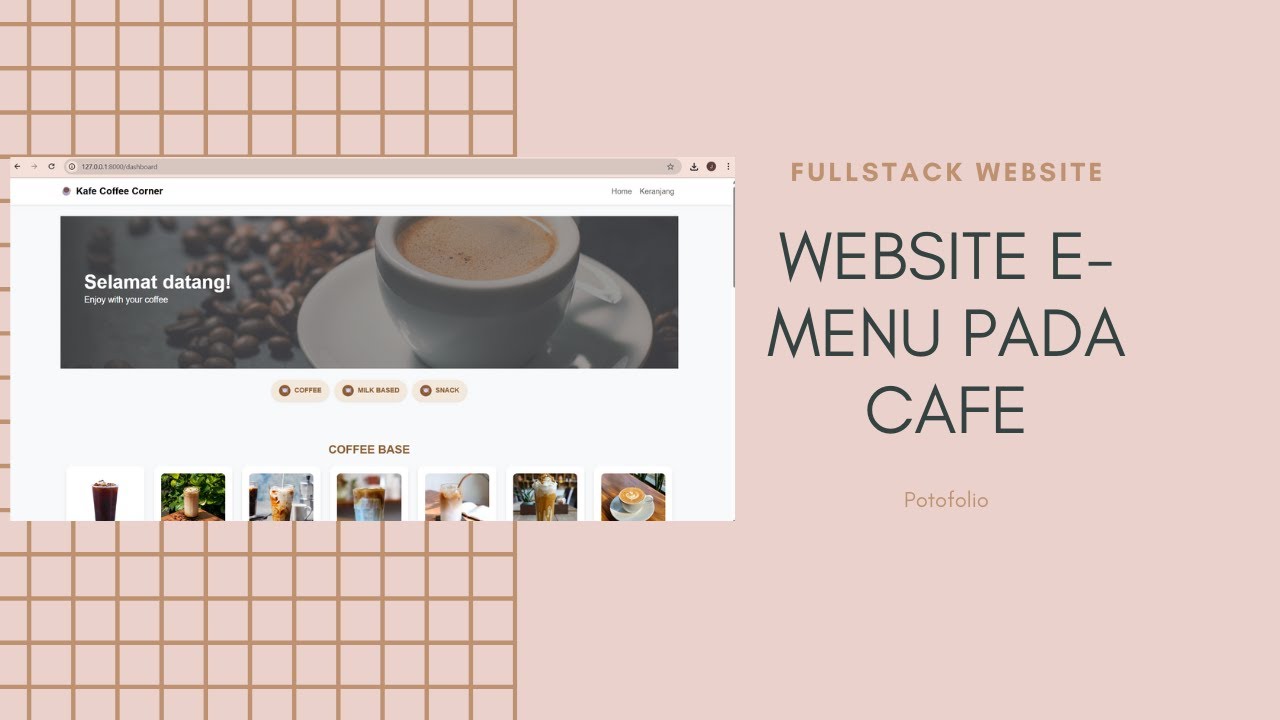 Website E-menu pada cafe merupakan hasil tugas akhir fullstack - YouTube