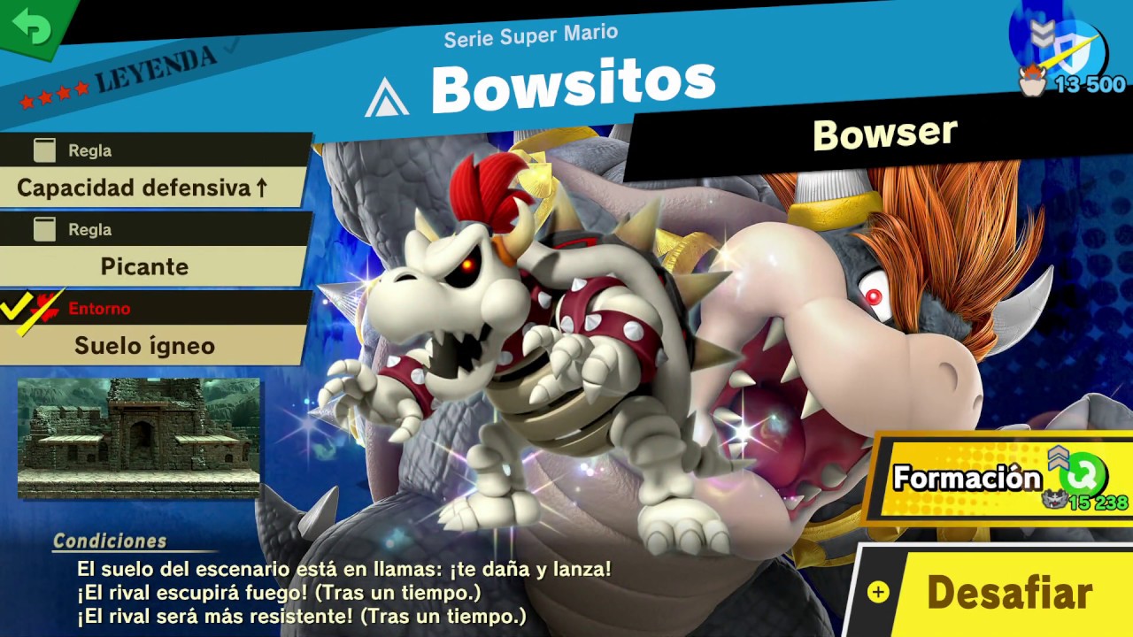 Super Smash Bros. Ultimate - Pelea contra espíritu Leyenda 4★: Bowsitos ...