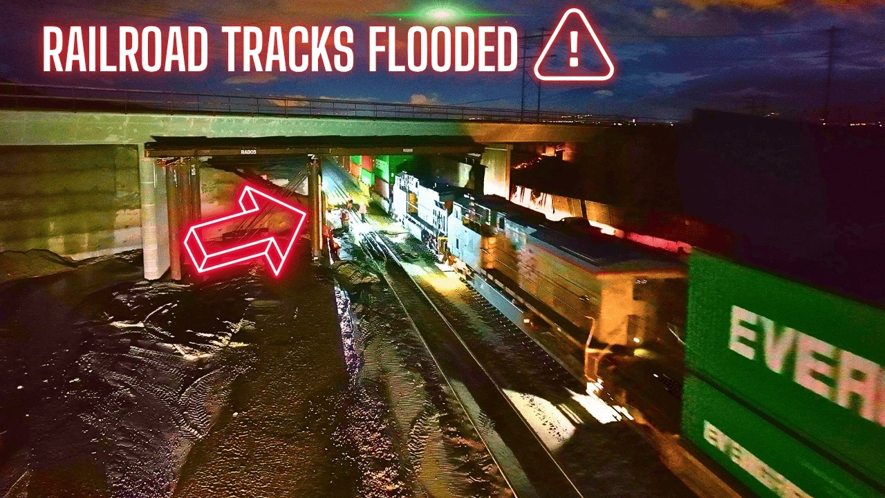 RAILROAD TRACKS FLOODED - Crews on Scene WORK to get Trains Moving ...