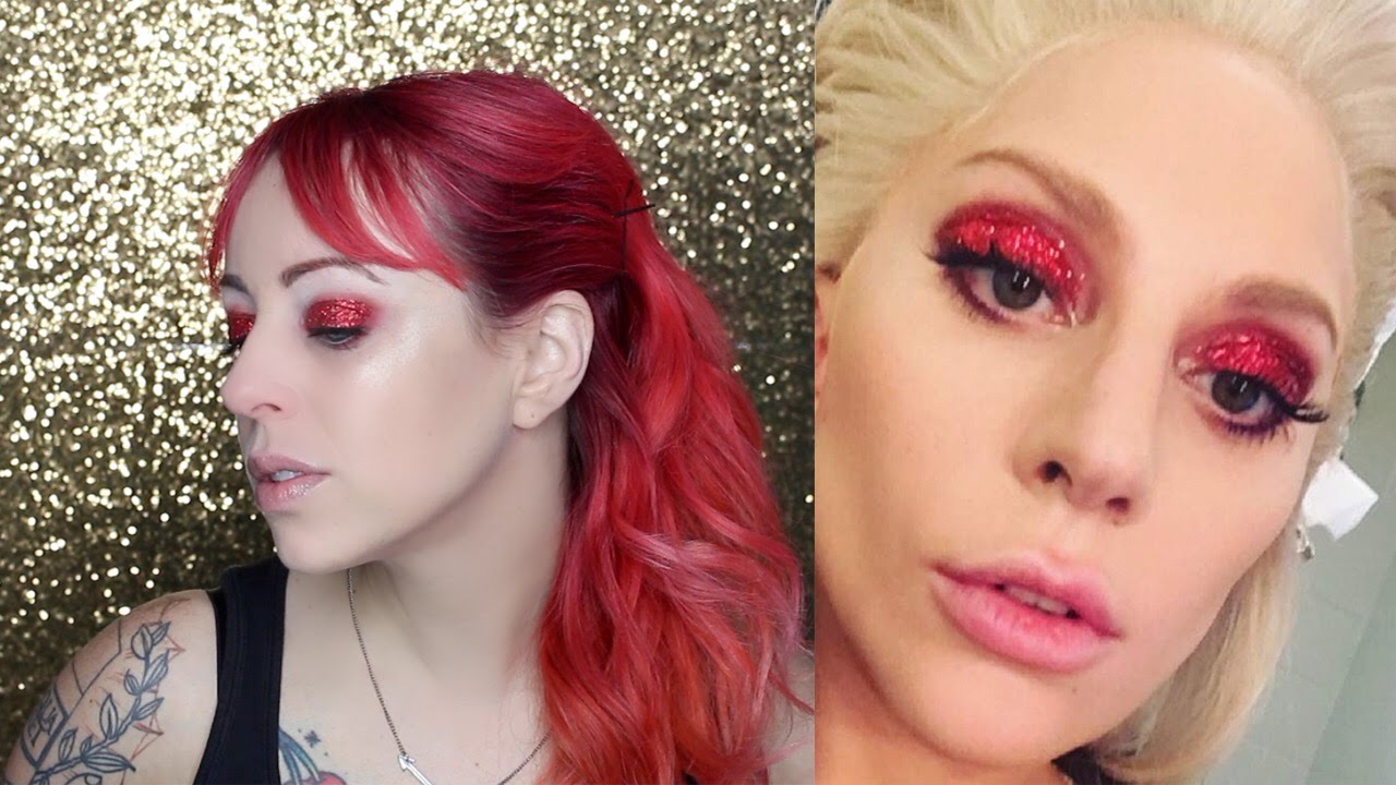 Lady Gaga Super Bowl Makeup Tutorial, Red Glitter | GlitterFallout ...