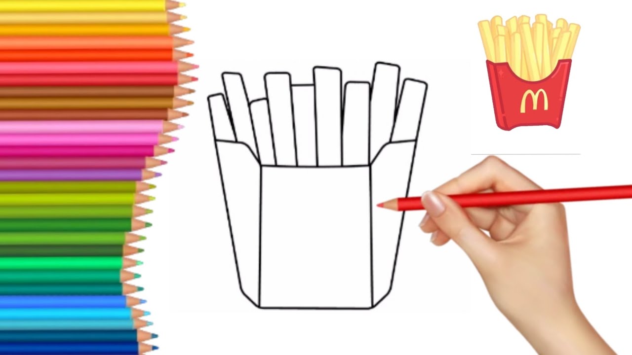 McDonald's fries🍟😋 drawing and colouring for kids 👶🏻👶🏻 - YouTube