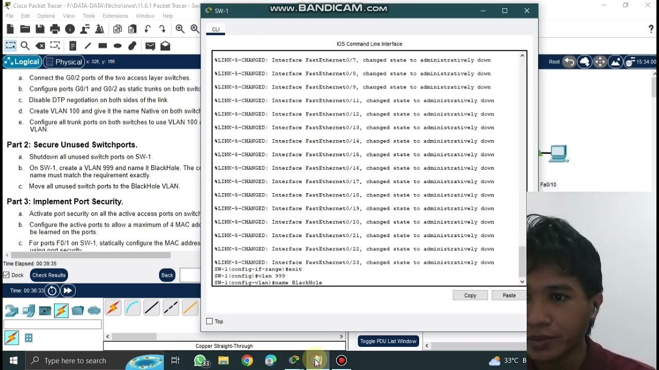 11 6 1 Packet Tracer Switch Security Configuration Switching