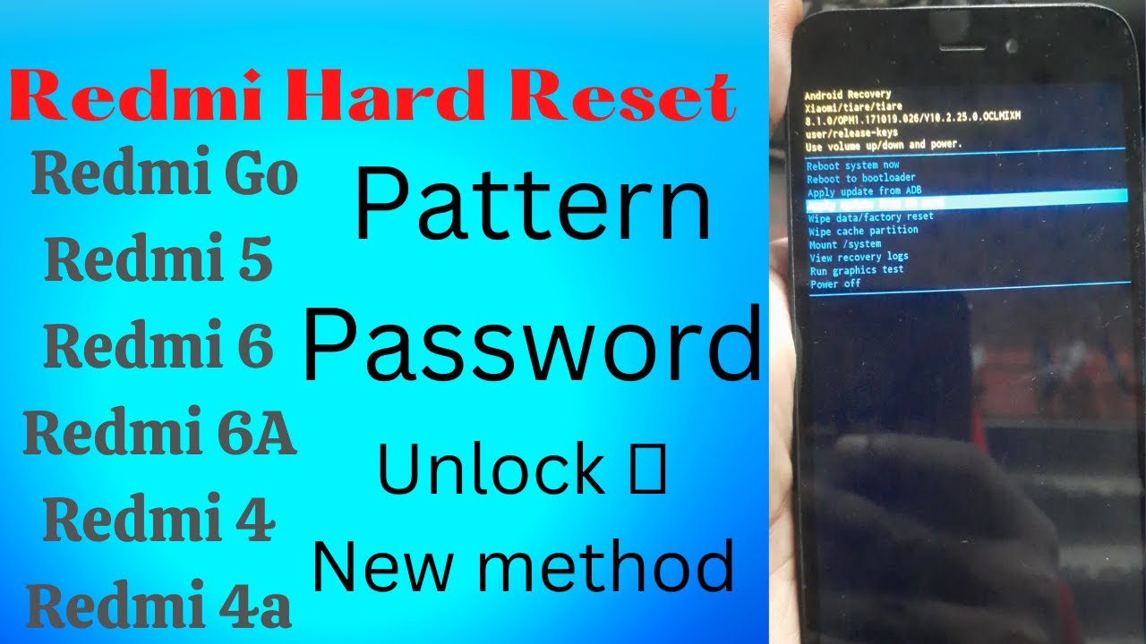 Redmi Go Hard Reset | Pattern,Password unlock | Xiaomi redmi Pin ...
