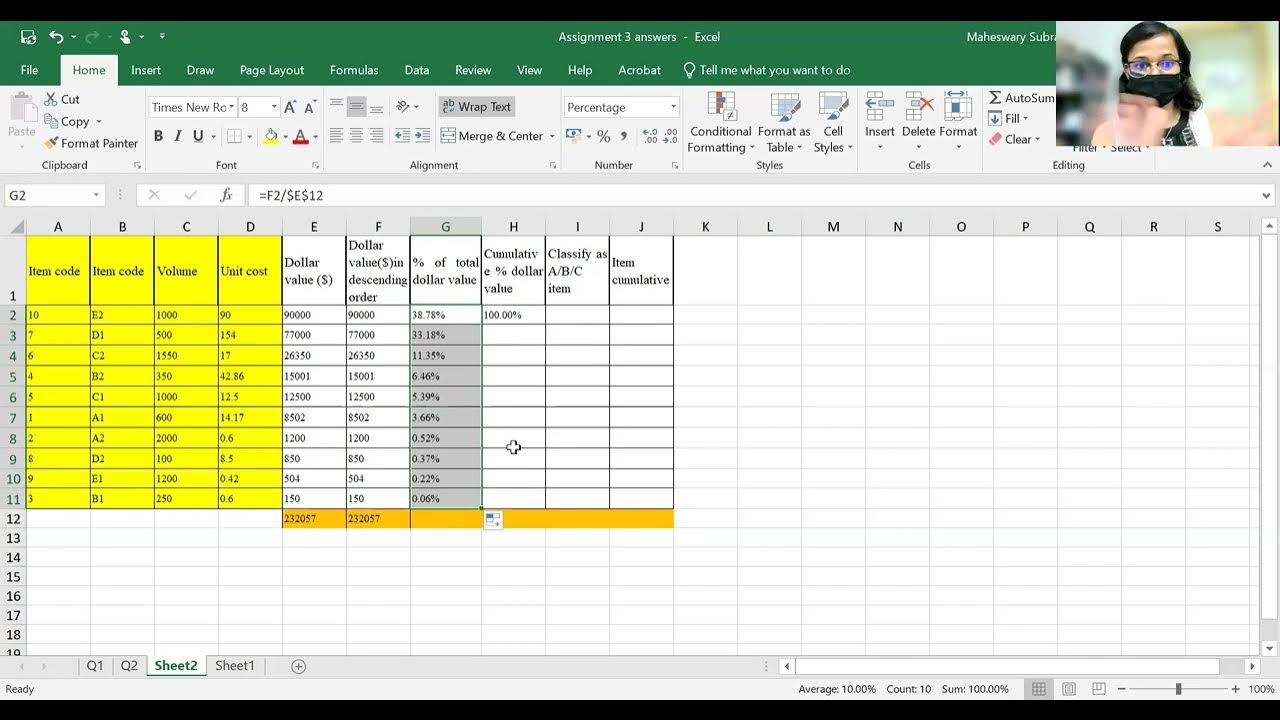 ABC ANALYSIS USING EXCEL - YouTube