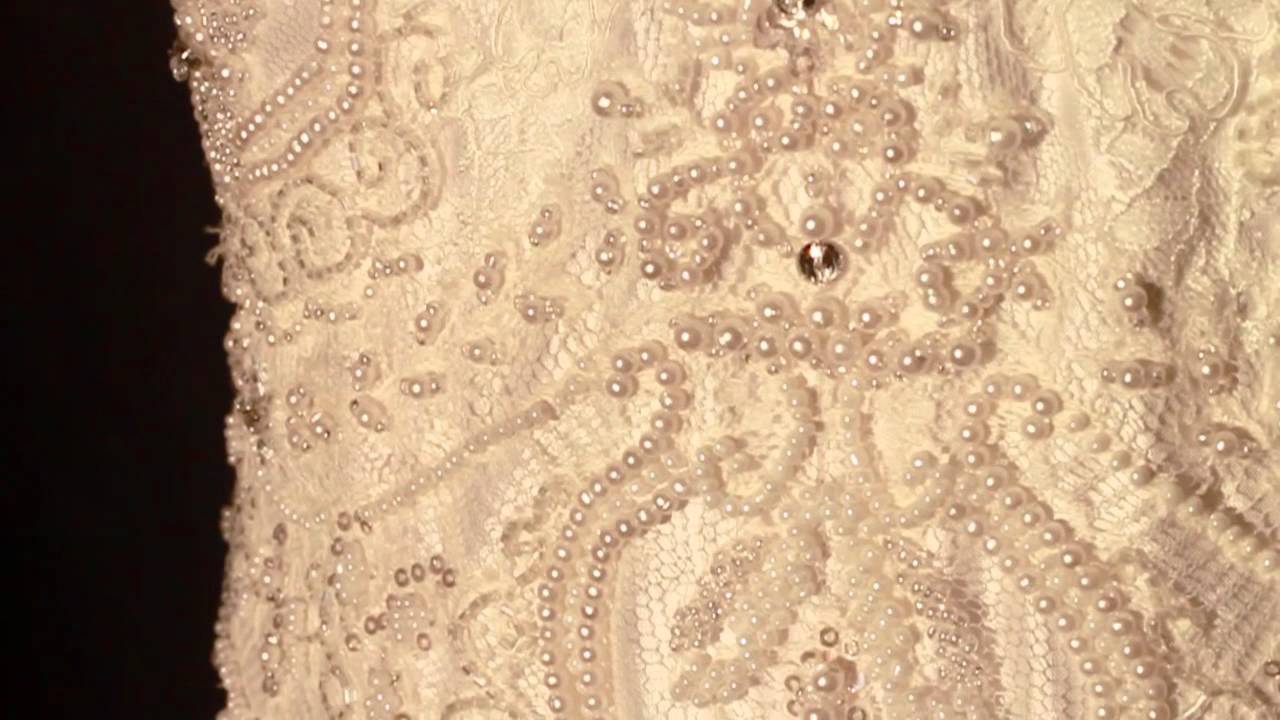 BEHIND THE SEAMS - Delicate beading on a French lace wedding dress ...
