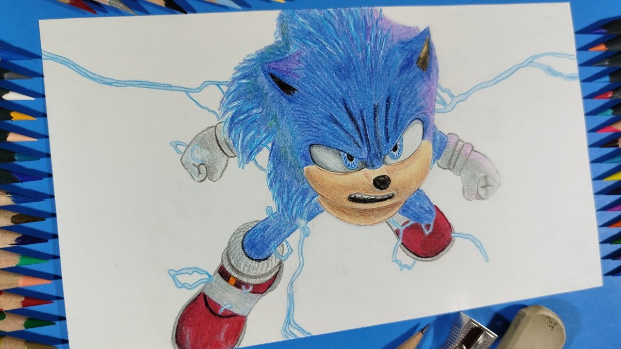 Dibujando a Sonic con Rayos | Sonic 3 La película | Drawing Sonic with ...