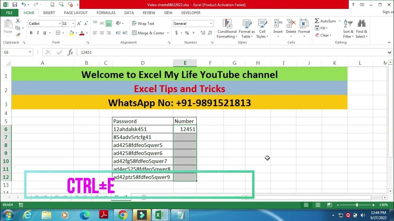 MS Excel - How to Train Flash Fill (Ctrl + E)|Excel shortcut keys you SHOULD know!|Mr.Excel,vba ...