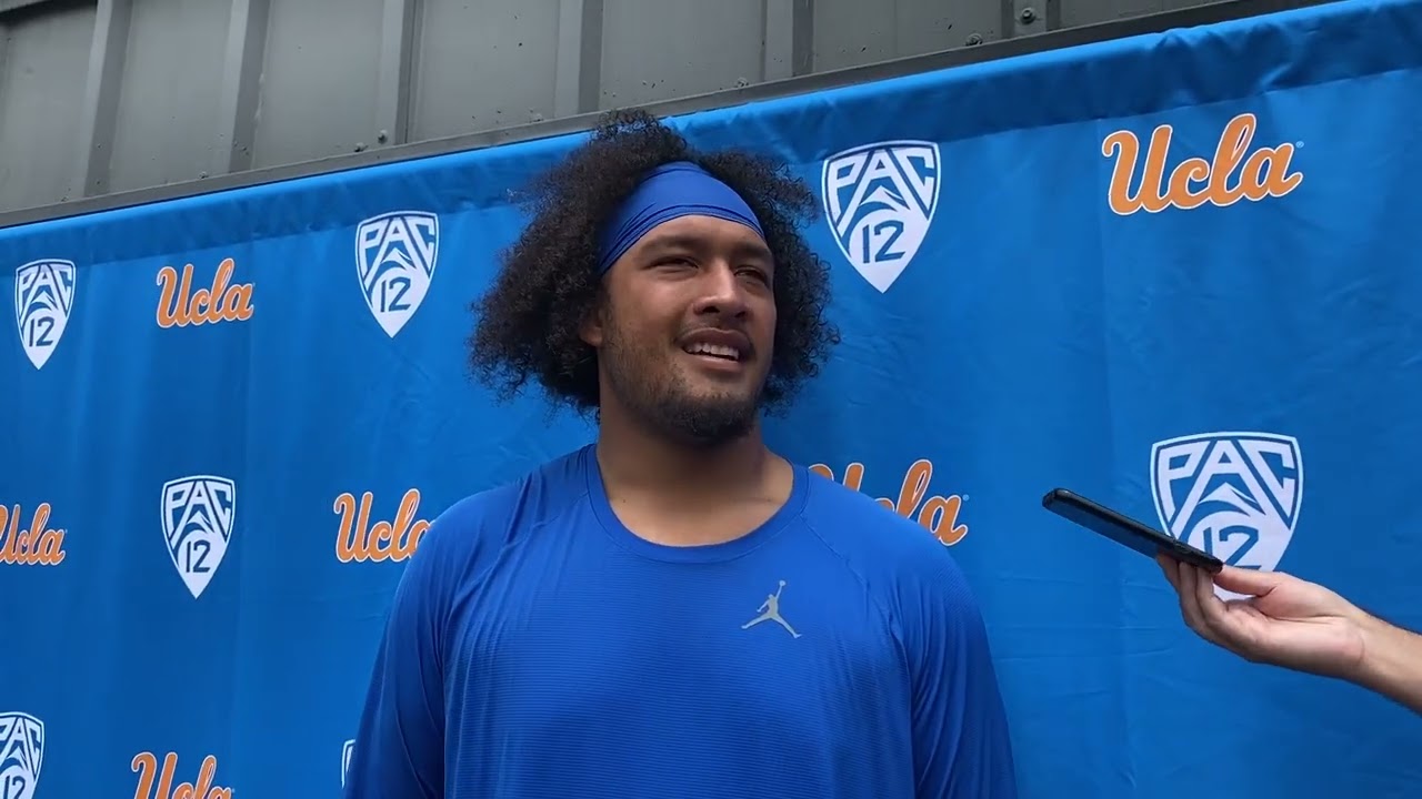 UCLA Football Practice Media Availability: Offensive Tackle Tyler Manoa ...