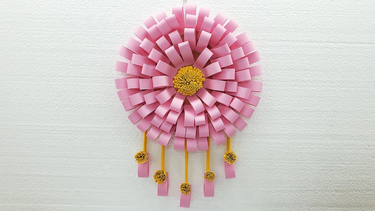 Quick Easy Paper Wall Hanging Ideas | Origami Flower Wall Decor ...