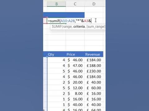 Excel SUMIF Criteria Contains Partial Text | SUMIF Contains Text | SUMIF Wildcard Criteria # ...