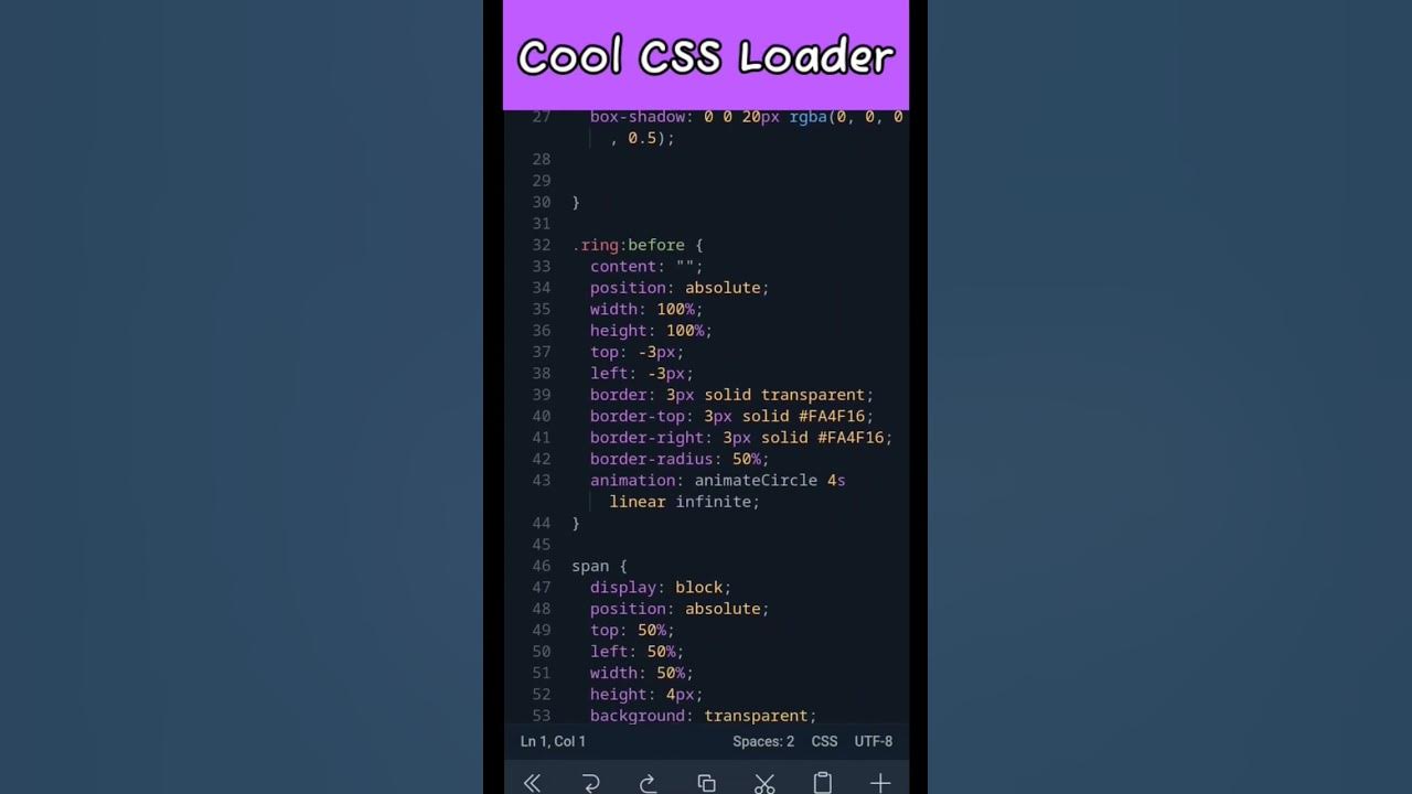 Cool Css Loader Onlinetutorial Cssloader Python Codewithharry Codingvideos Youtube 