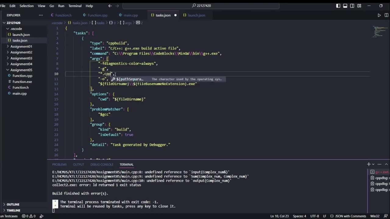 22127420 - Nguyễn Hà Nam Trân - Create a project with multiple source files, compile, run and ...