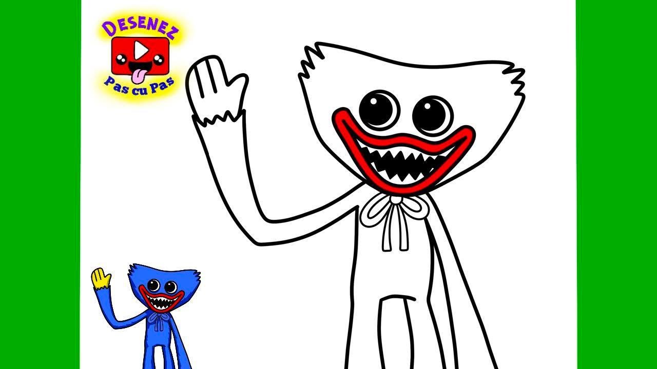 Cum se Deseneaza HUGGY WUGGY - Usor de Desenat si Colorat pt Incepatori ...