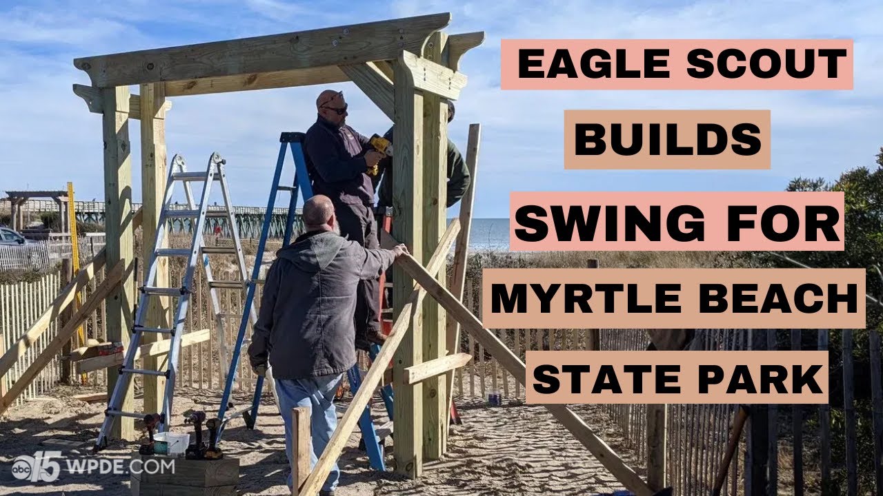 Local Eagle Scout builds swing for Myrtle Beach State Park - YouTube
