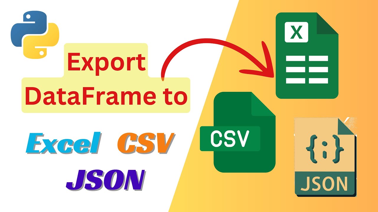 Exporting Dataframe To Csv Excel And Json In Pandas Save Your Work In Python Youtube