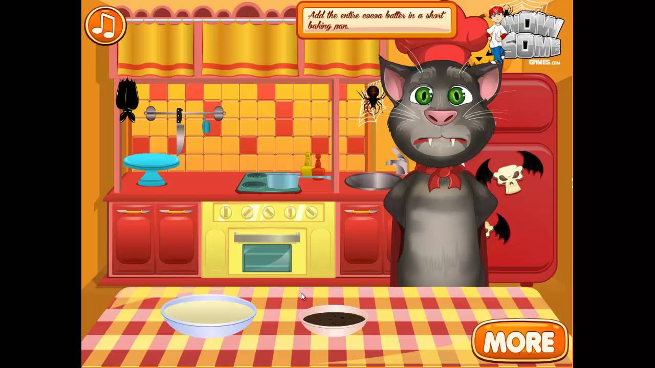 Talking Tom Cooking Halloween Cake - YouTube