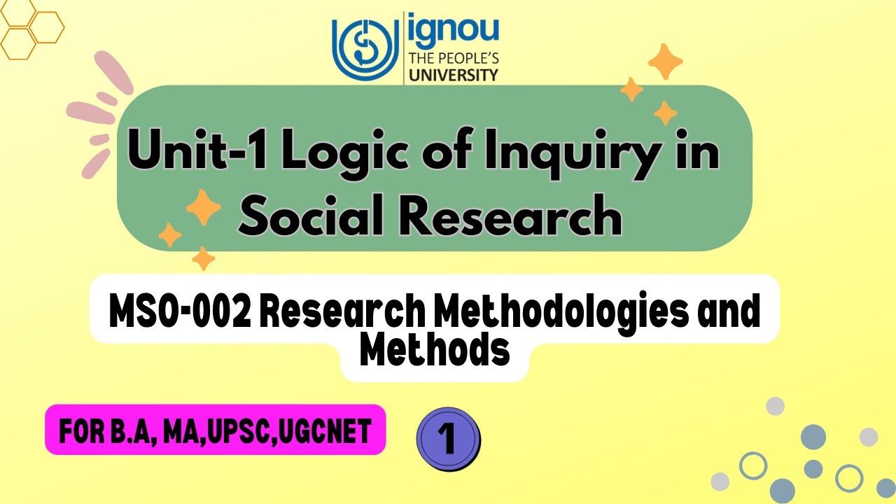Unit-1 Logic of inquiry in social science research MSO02 Research ...