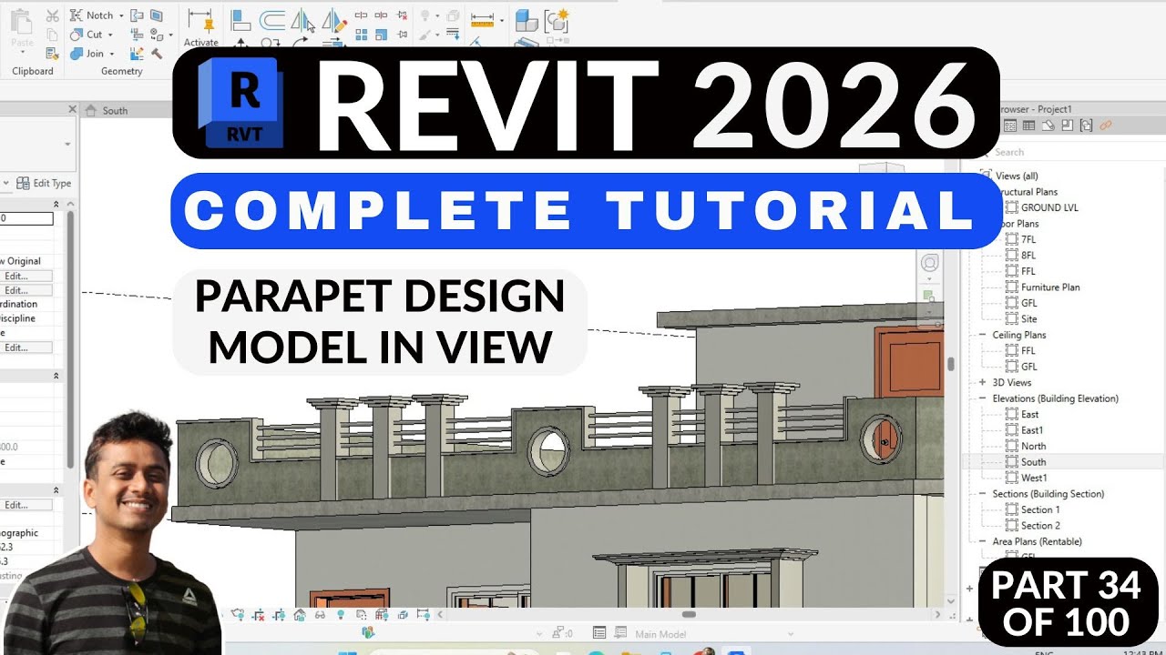 Autodesk Revit Tutorial for Beginners (Civil / Arch) || Revit 2026 Full ...