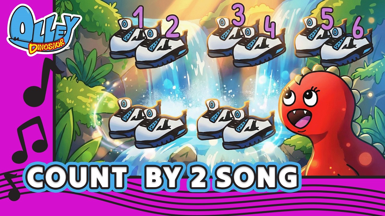 COUNT BY 2s SONG - Music Video | Olley Dinosaur | Learn Sing Explore ...