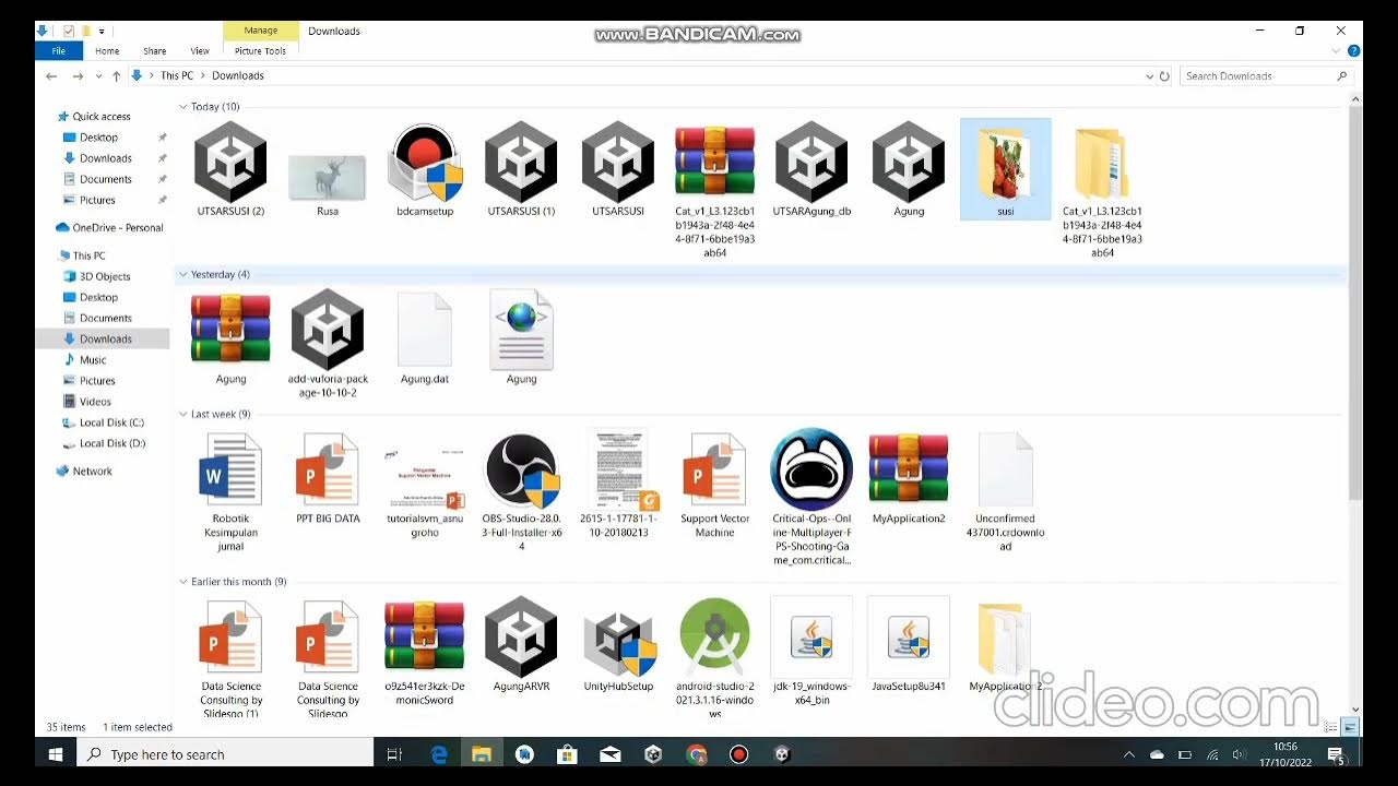 tugas UTS membuat tutorial memasukan marker dan objek 3D pada unity - YouTube