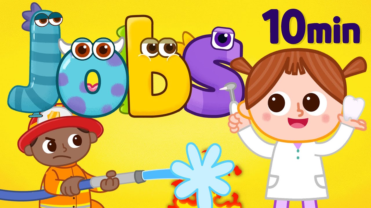 Best nursery rhymes compilation l jobs and occupations for kindergarten ...