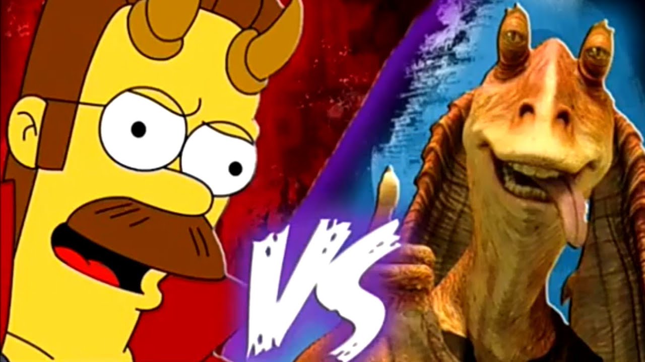Jar-Jar Binks vs Ned Flanders/Épico Torneo De Las Batallas Del Rap Del ...