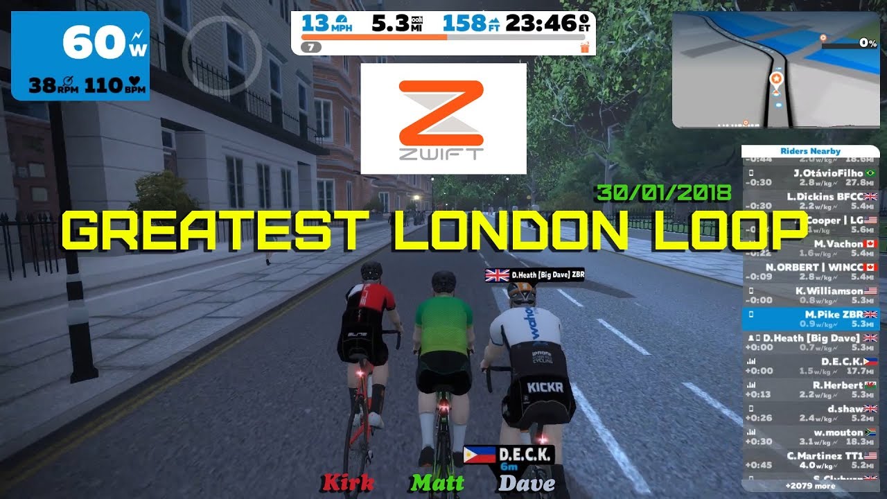Zwift - Greatest London Loop - 30/01/18 - YouTube