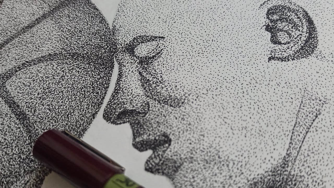 How To Draw Face Using Stippling Method_ Kobe Bryant Drawing - YouTube