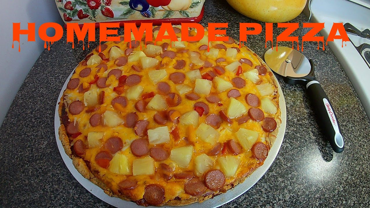 Homemade Pizza | With Pineapple Topping | Its Dwight Cooking Show ...
