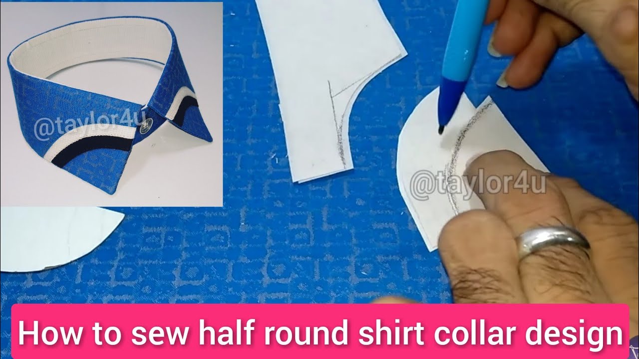 Half round shirt collar design stitching /designer shirt collar pattern ...
