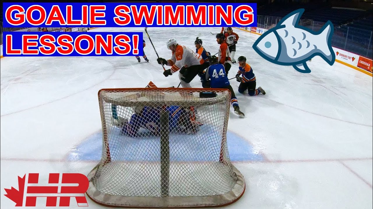 I turn into a fish! Hockey goalie swimming lessons! Blades beer league ...