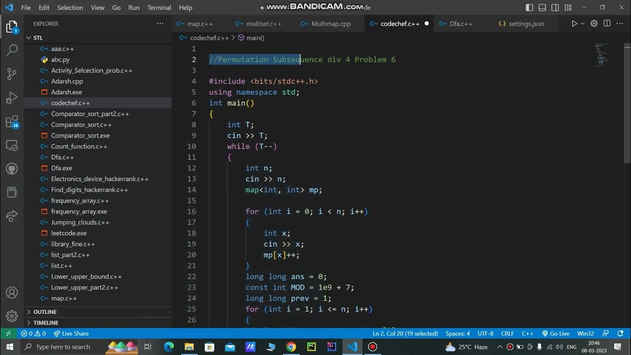 Permutation Subsequence Codechef Solution Codechef Permutation