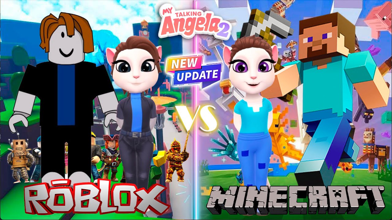 My Talking Angela 2 | Roblox Vs Minecraft | new update | cosplay - YouTube