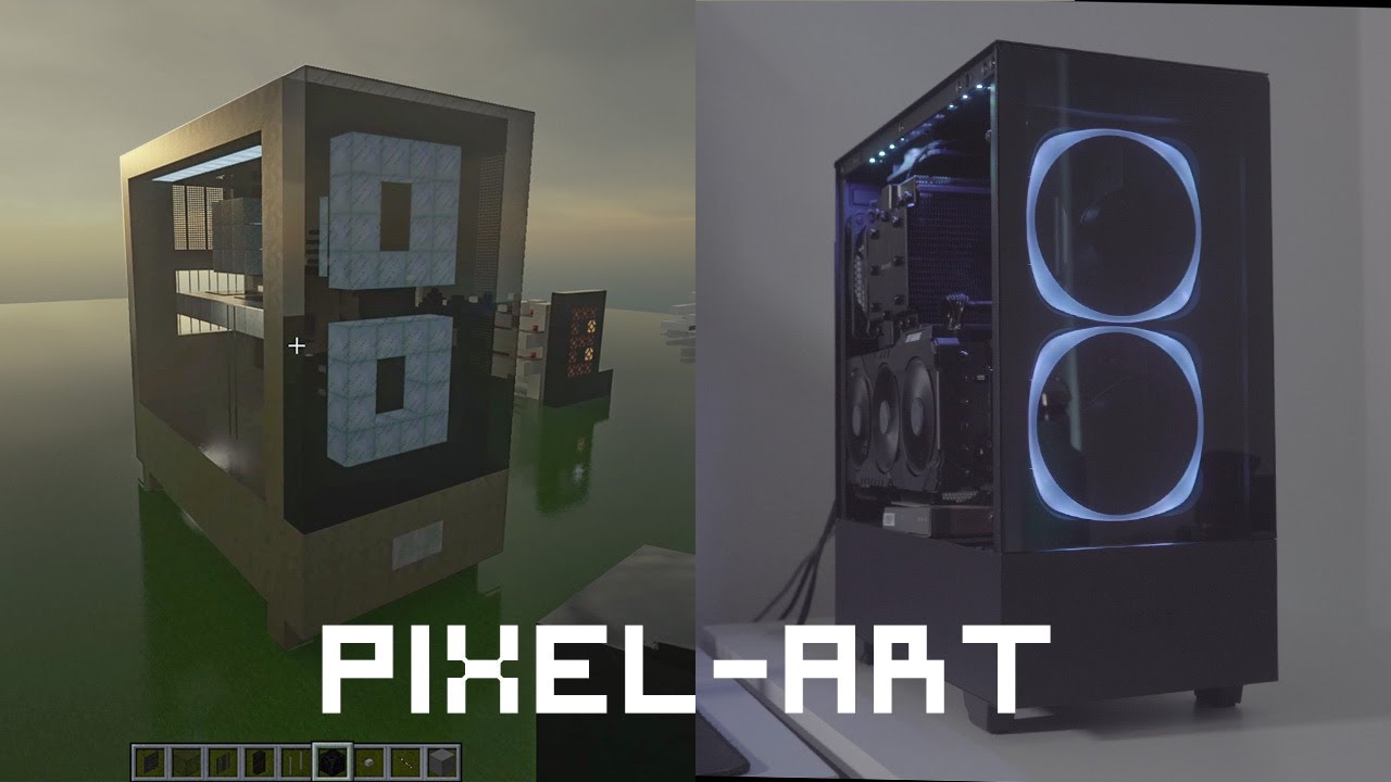 GANA HARDWARE HACIENDO UN PIXEL-ART DE UNA PC EN MINECRAFT xD! - YouTube
