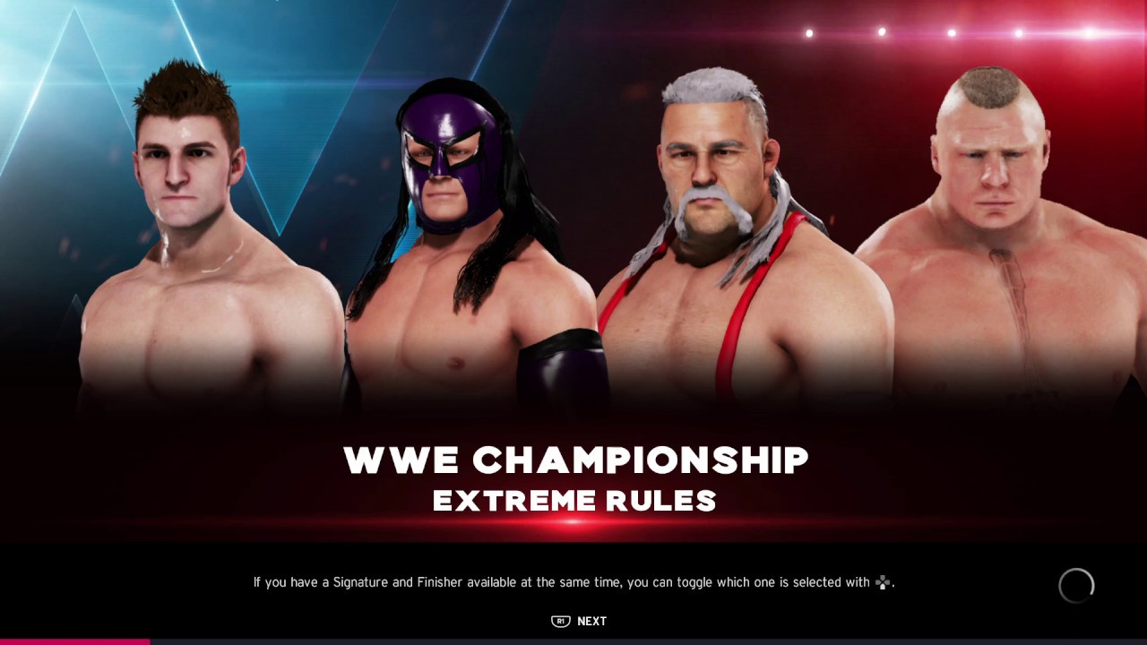 WWE 2K20 Brock Lesnar VS Reilly Flash,Quinn,El Mago Jr. Extreme ...