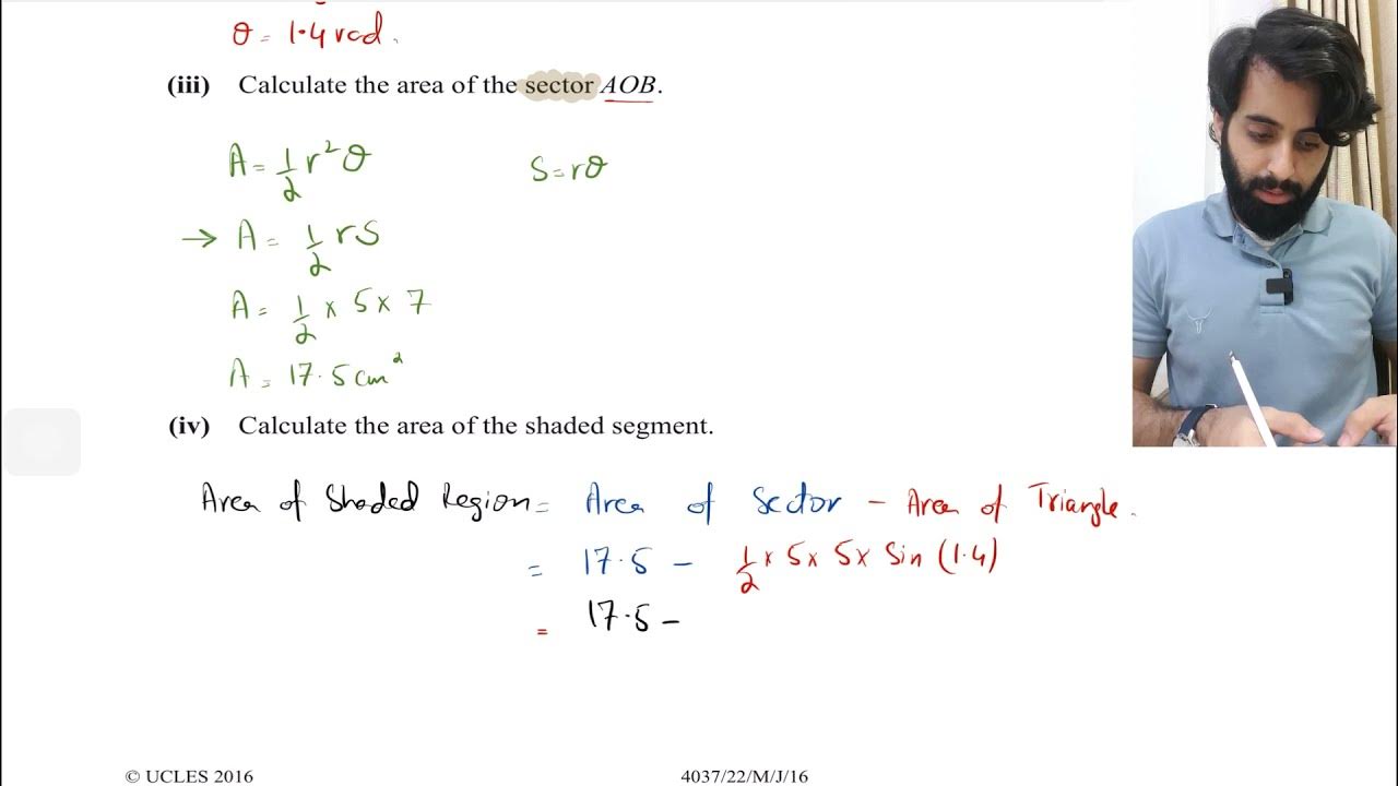 IGCSE/GCE O Level - Add Math - Circular measure - Past Paper Question - YouTube