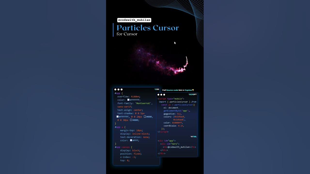 Particles Cursor For Cursor Css Javascript Html Frontend Coding