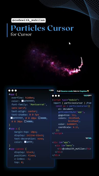 Particles Cursor For Cursor Css Javascript Html Frontend Coding