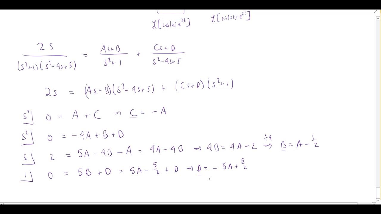 Solving Initial-Value Problems with the Laplace transform, Superquiz 2 Problem 8a - YouTube