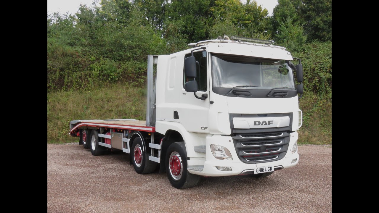 2018 18 DAF CF 450 Euro 6 8x2 Rear Lift Sterling Fold Flat Beavertail ...