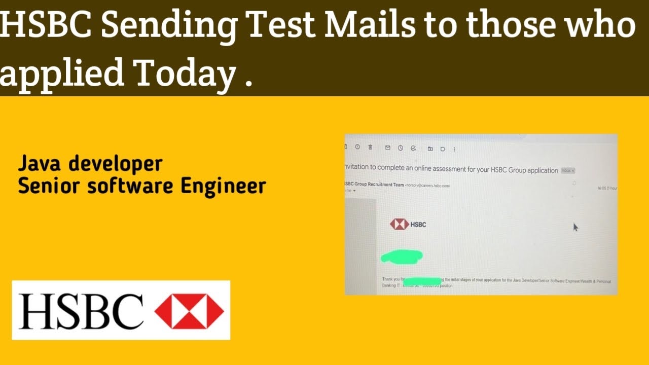 HSBC sending written test mails to those who applied today |Check your ...