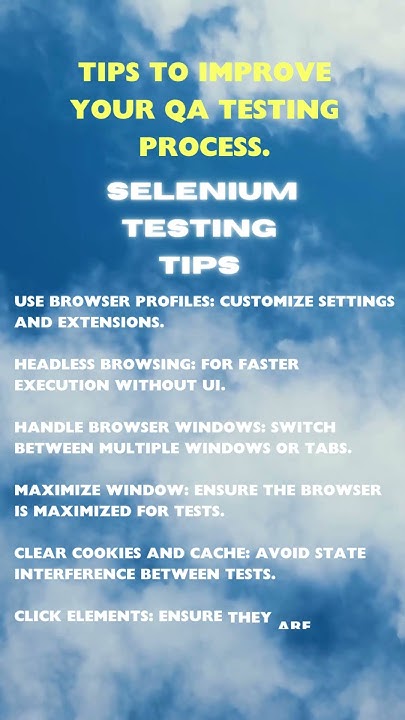 Qa Tips For Selenium Testing Education Automation Selenium Business Testingjobs