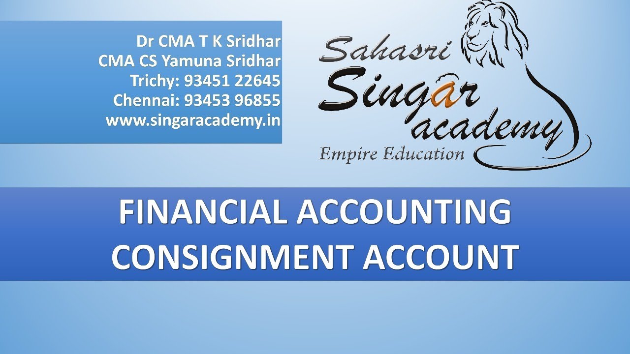 Consignment Accounts II - YouTube