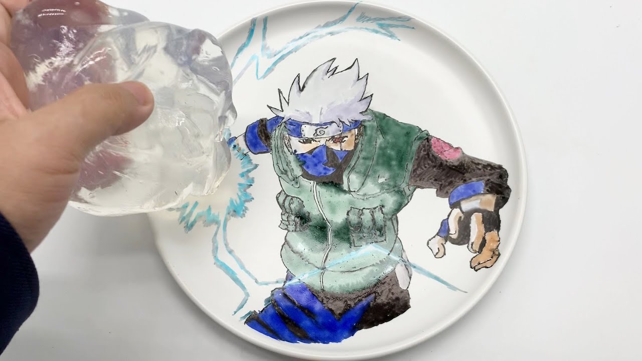 Clear Slime Coloring With Kakashi (Naruto) ! - YouTube