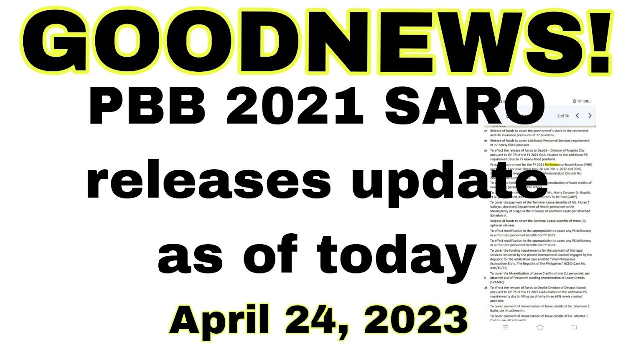 Good news! PBB 2021 SARO releases update as of today April 24, 2023. - YouTube